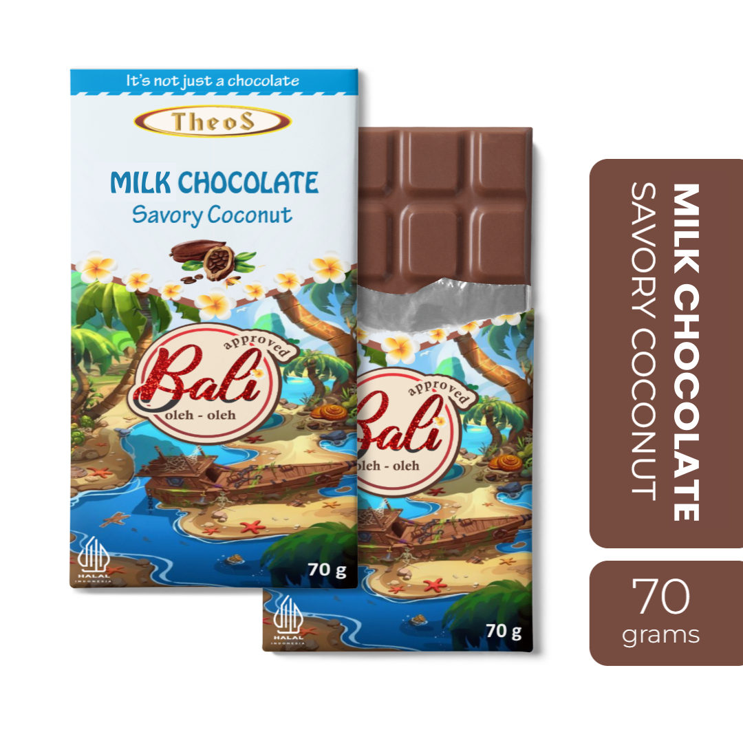 Milk Chocolate 70G - Savory Coconut - Coklat Theos