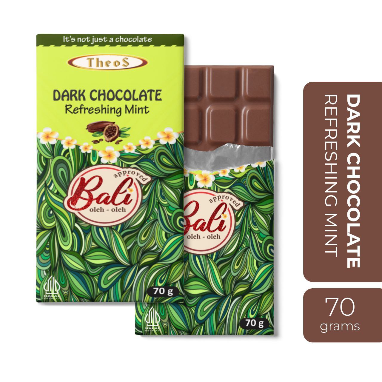 Dark Chocolate 70G - Refreshing Mint - Coklat Theos